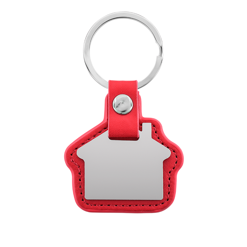Personalised Engraved House Keyring with Leather