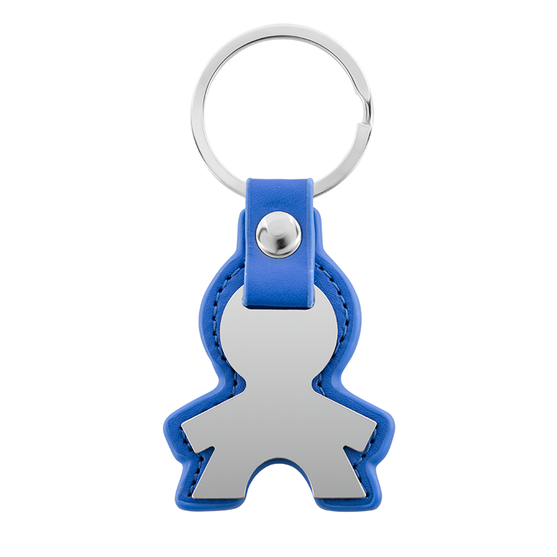 Personalised Engraved Boy Keyring with Leather